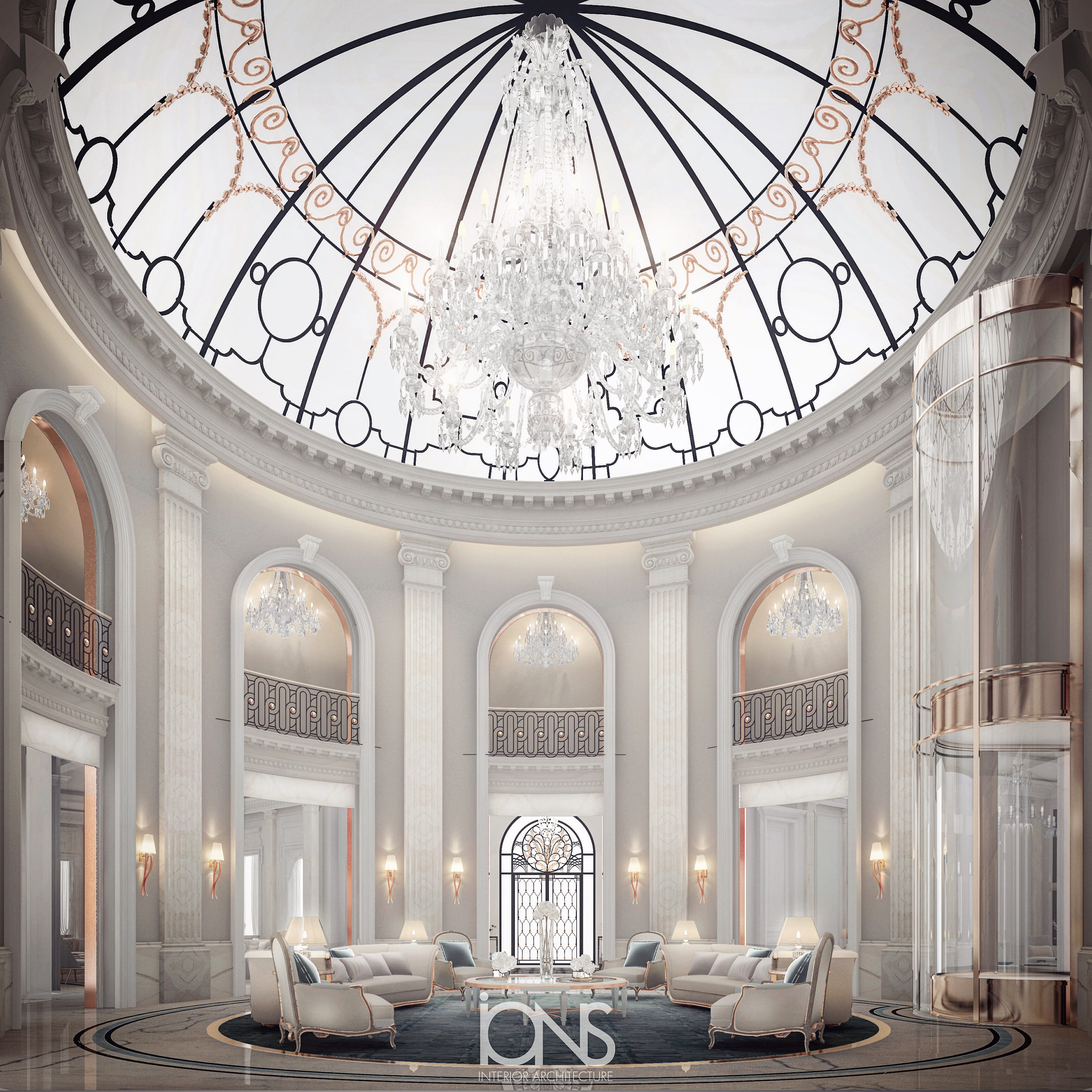 Lovely Skylight in Private Palace Grand Lounge Interior | IONS DESIGN ...