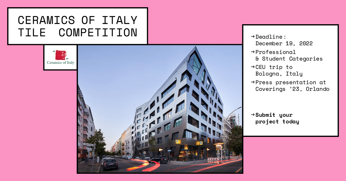 Ceramics of Italy launches the 2023 Tile Competition | News | Archinect