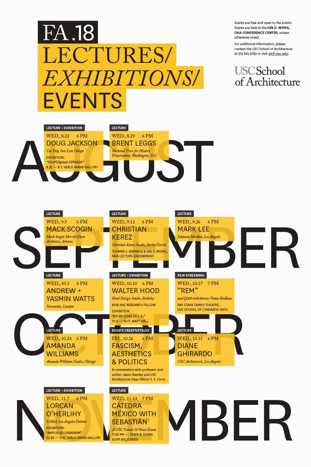 The most popular Fall '18 architecture school lecture poster is ...