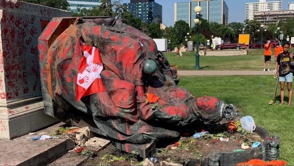 Protesters in Canada have toppled monuments to Queens Victoria and ...