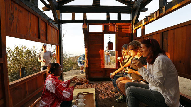 A guerilla teahouse pops up in LA's Griffith Park | News | Archinect