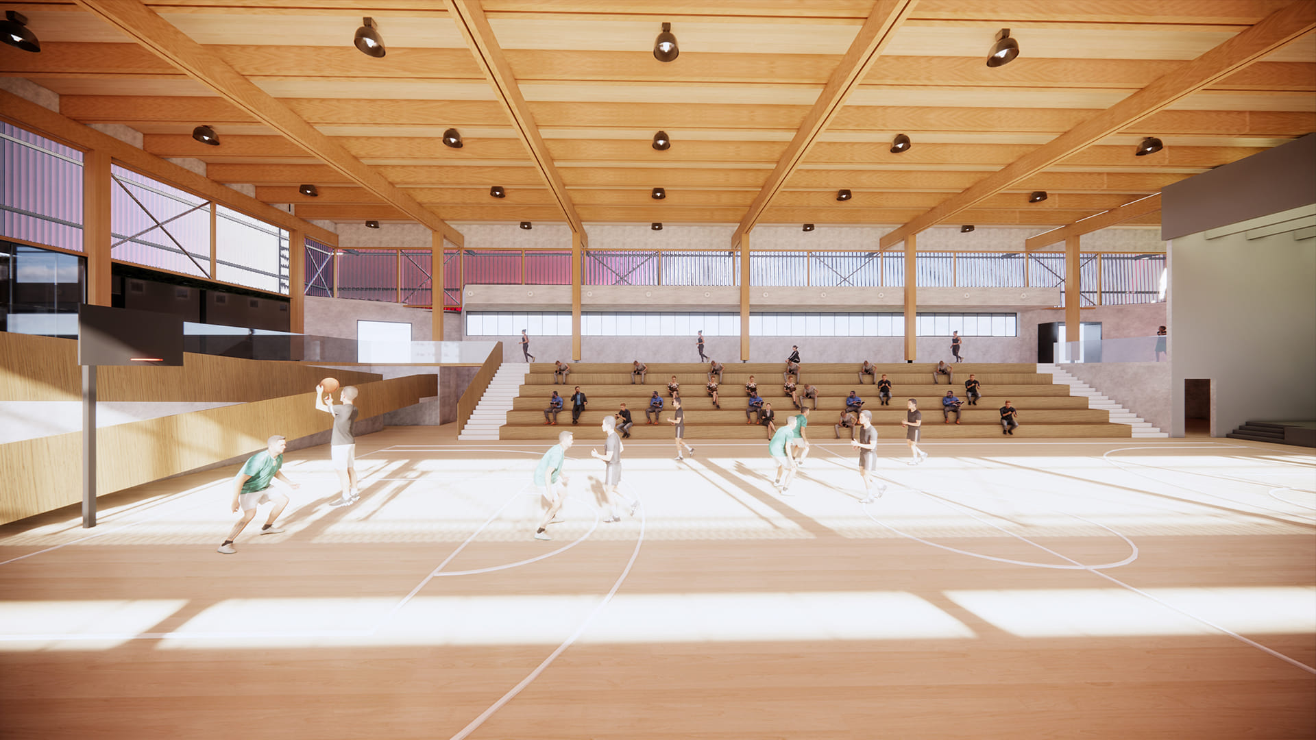 Jiaxin Junior High School gymnasium | YS SPACEDESIGN/ 97STUDIO | Archinect