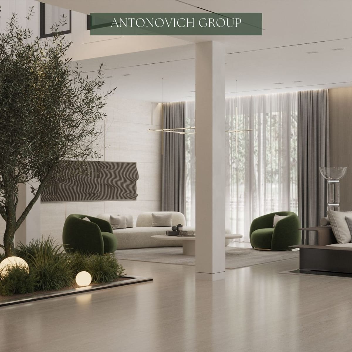 Nature-Inspired Living Room: A Modern Oasis Crafted | Luxury Antonovich ...
