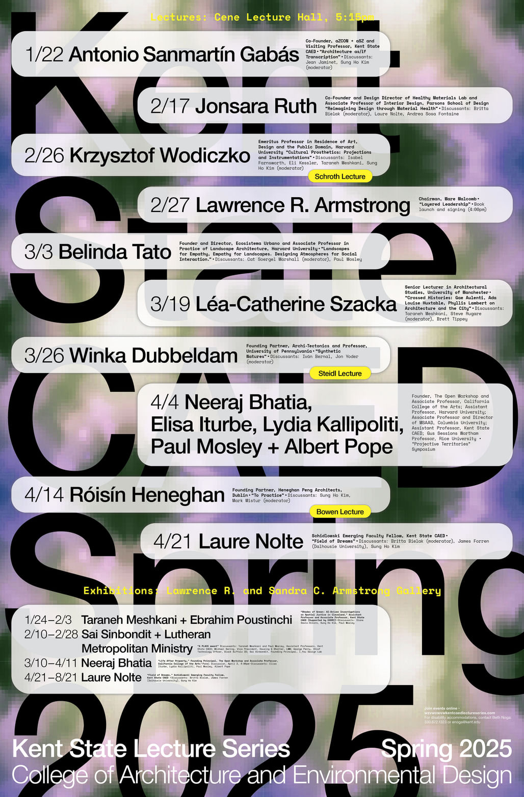 The most popular Spring '25 architecture school lecture posters are ...