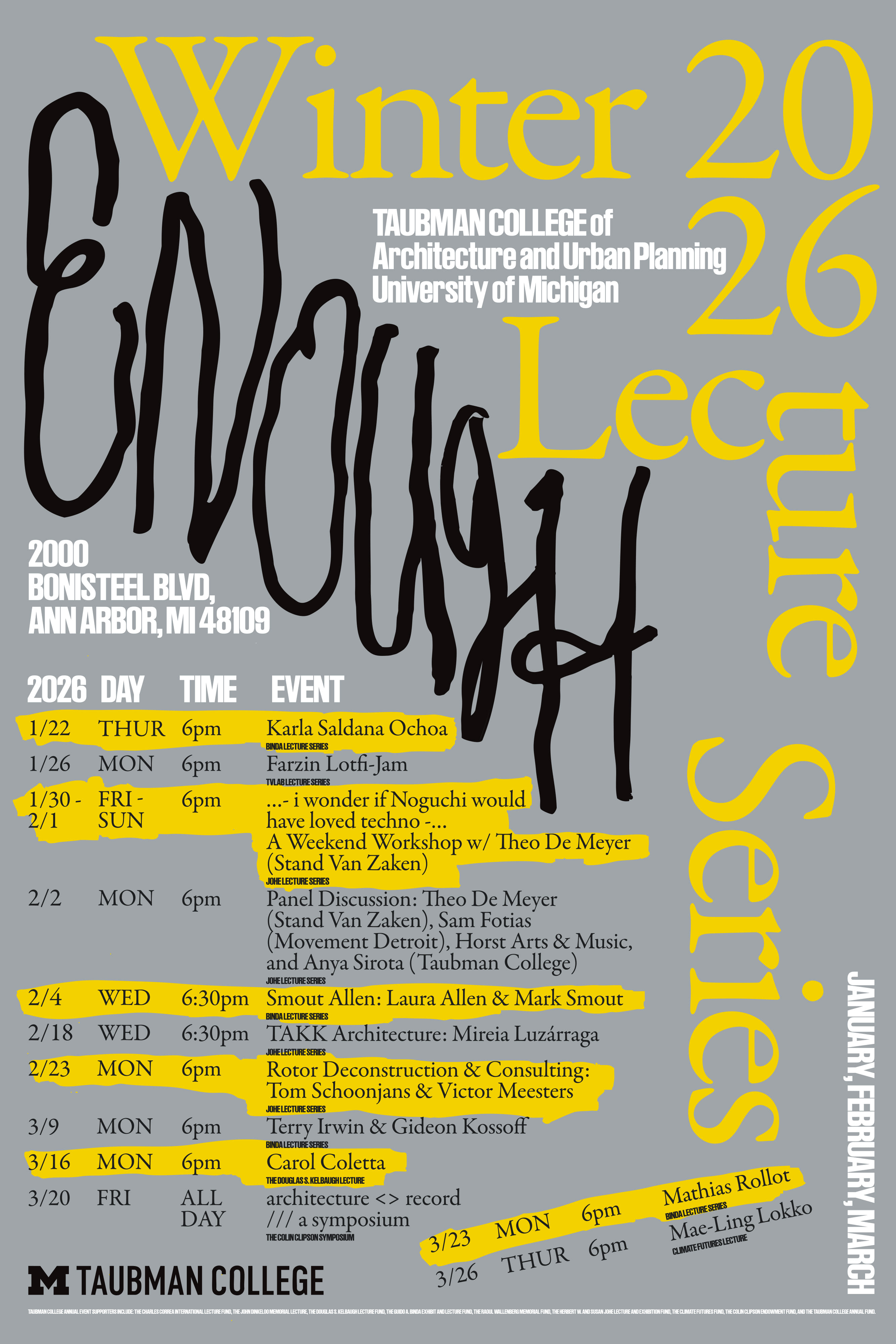 Get Lectured: University of Michigan, Winter '26 | News | Archinect