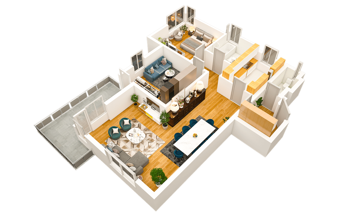3D Floor Plan and Realistic Rendering | Architive | Archinect