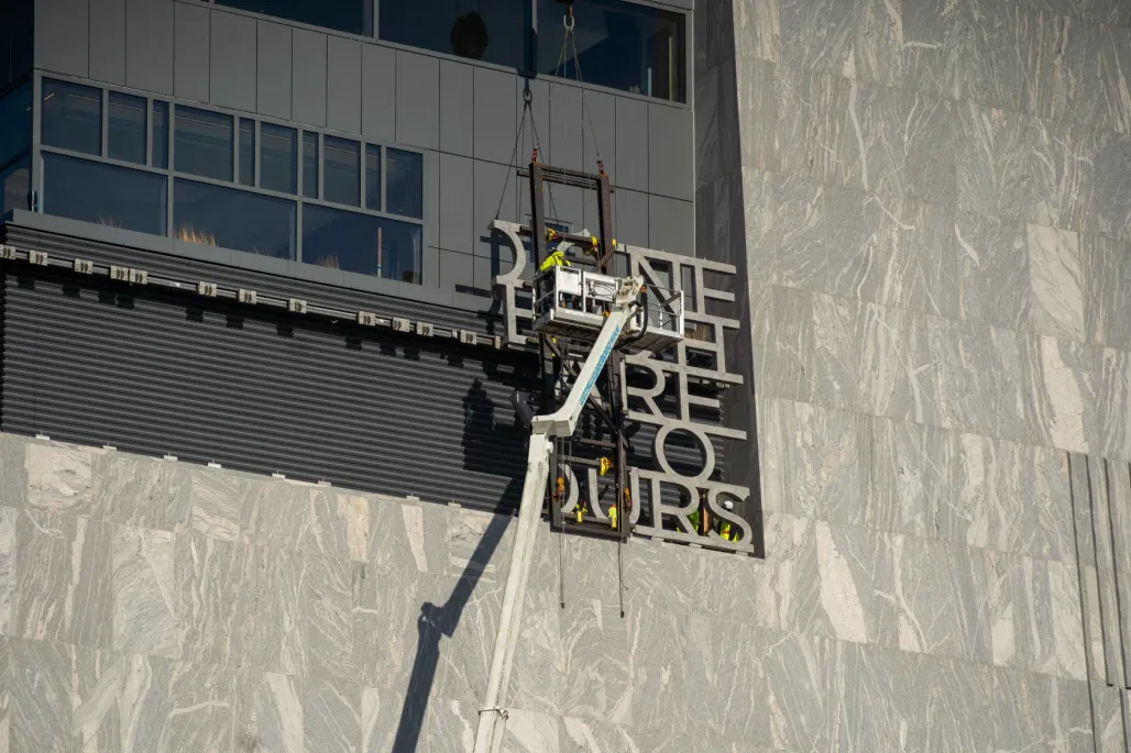 Installation of ‘You Are America’ text begins at Obama Presidential ...