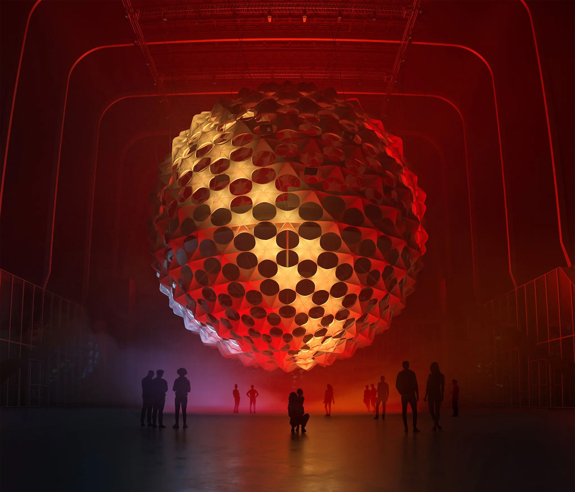 The Shed debuts Sonic Sphere suspended musical feature | News | Archinect