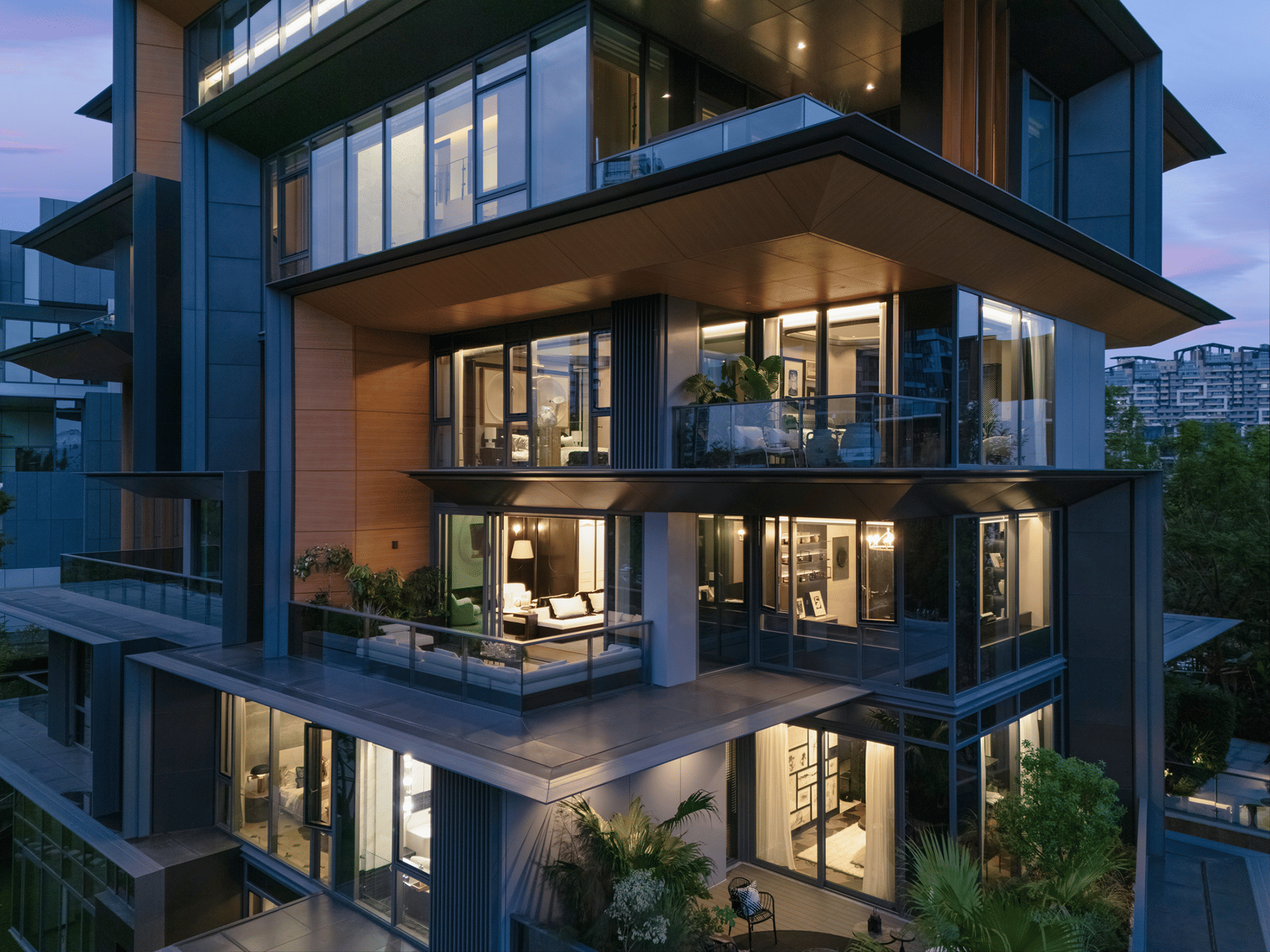 Chengdu Luxelakes Blackstone Island: Vertical Five-Unit Villas | line+ | Archinect