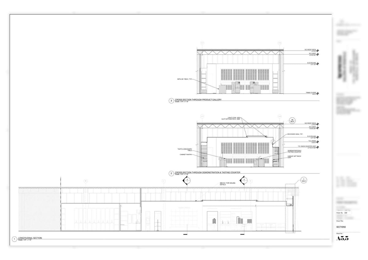 Retail working drawings (example) | Diego Moro | Archinect