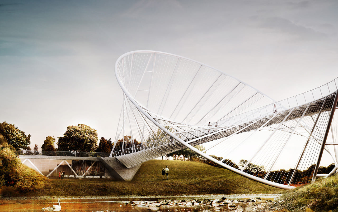 The “O” bridge proposal by Chris Precht and Alex Daxböck for Salford ...