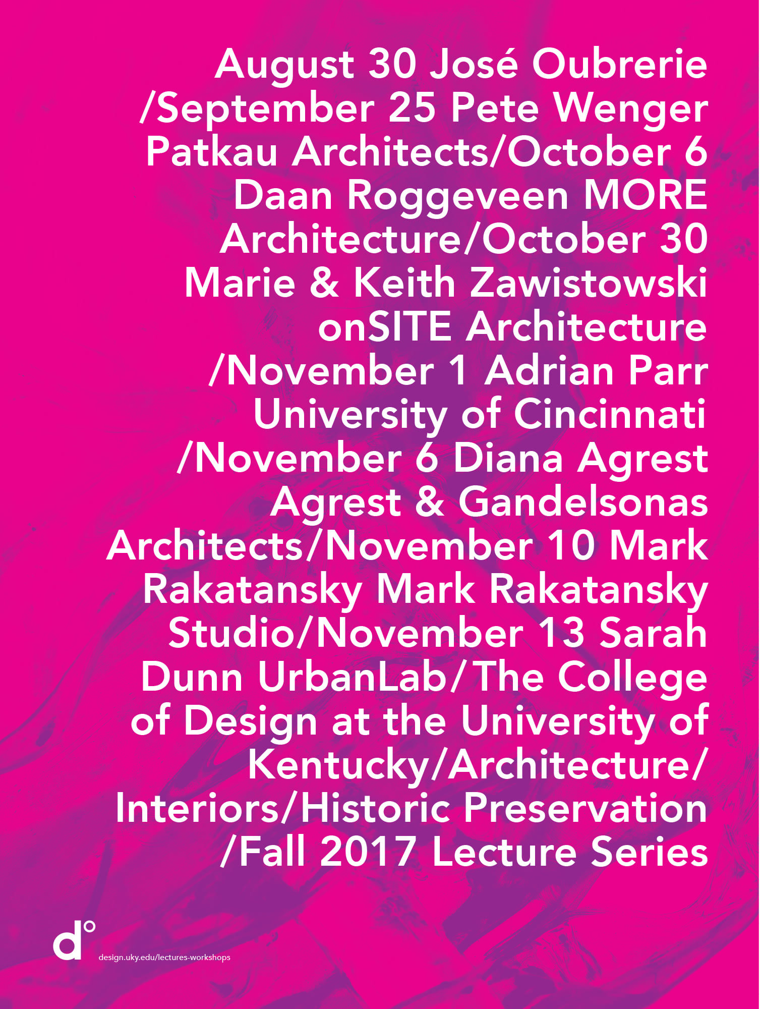 Get Lectured: University of Kentucky, Fall '17 | News | Archinect