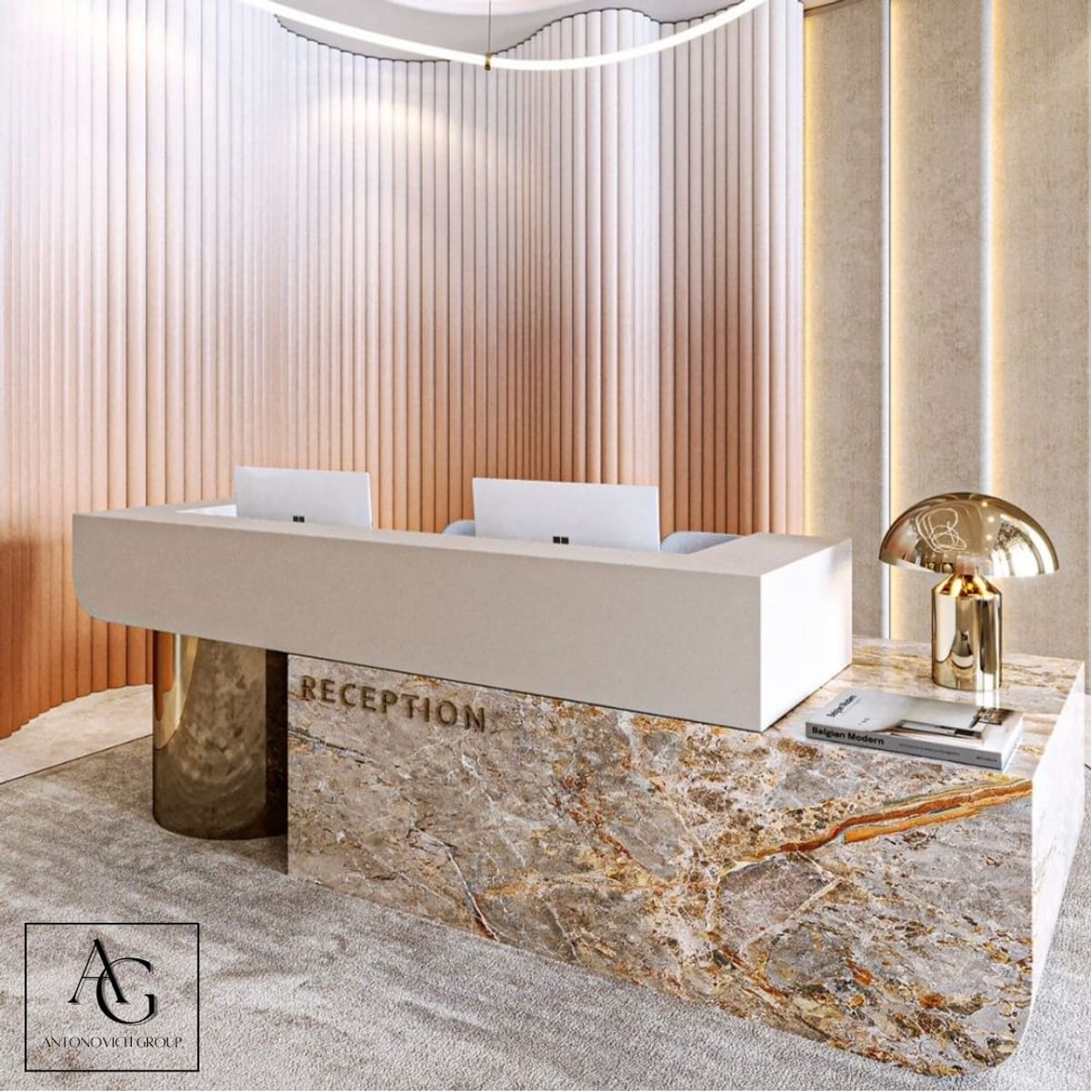 Futuristic Elegance in Office Reception Design | Luxury Antonovich ...