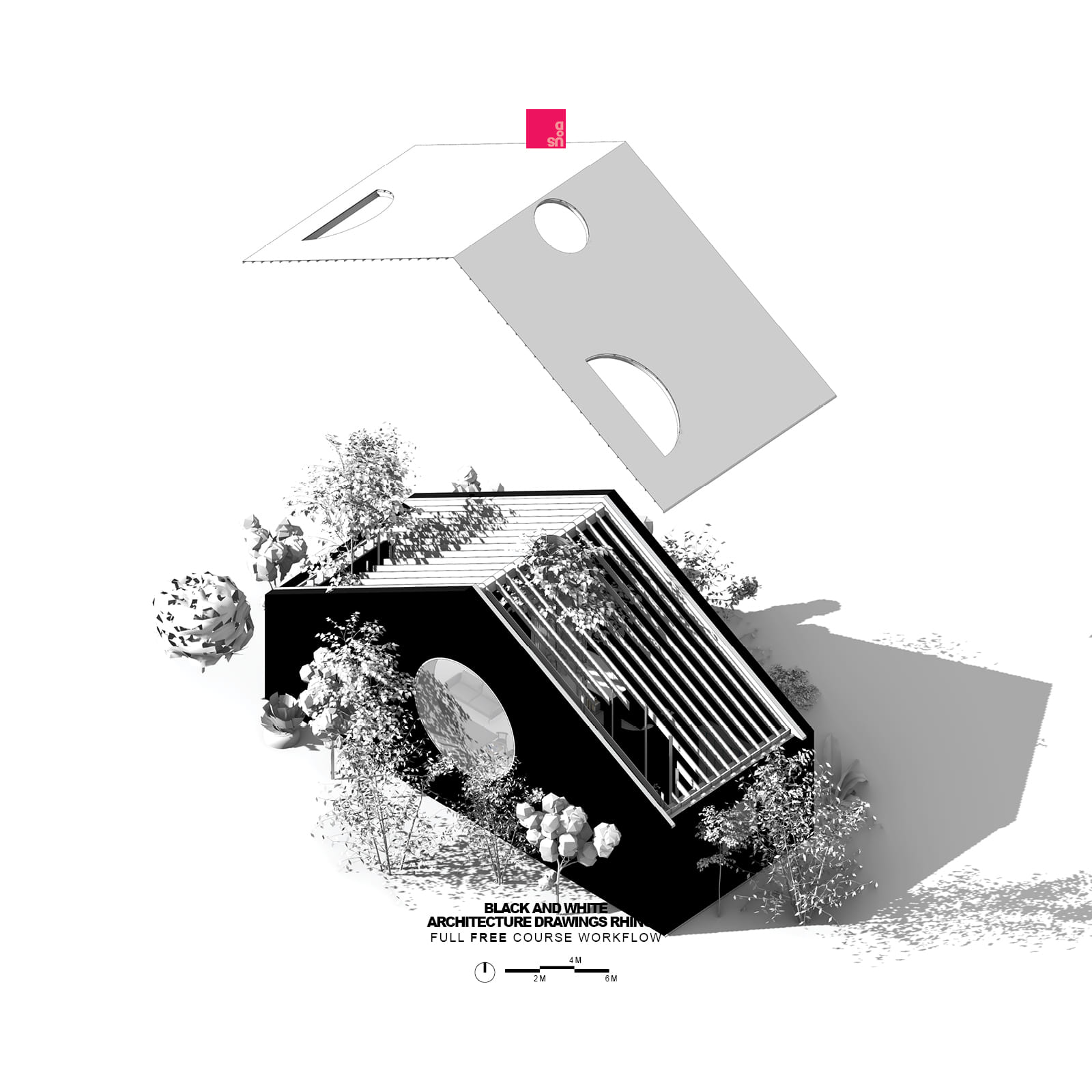 Black and White Architecture Drawings and Diagrams in Rhino 8 | Gallery ...