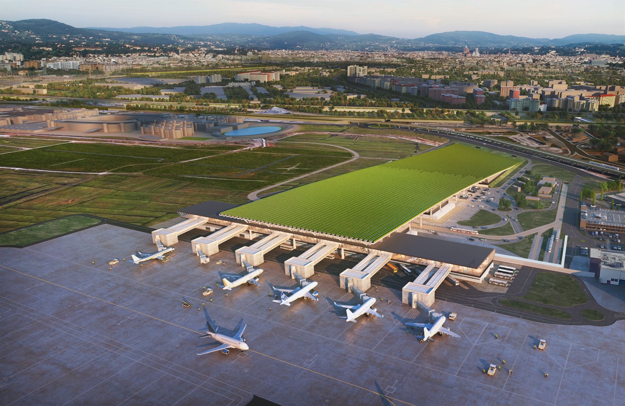 Rafael Viñoly Architects designs vineyard atop an airport terminal in ...