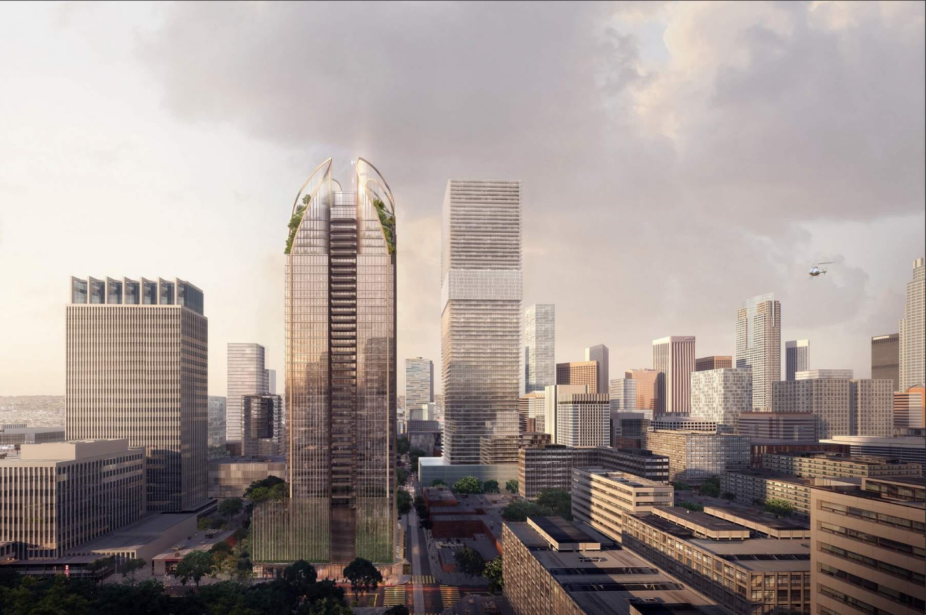A sculptural Downtown Los Angeles tower forges ahead | News | Archinect