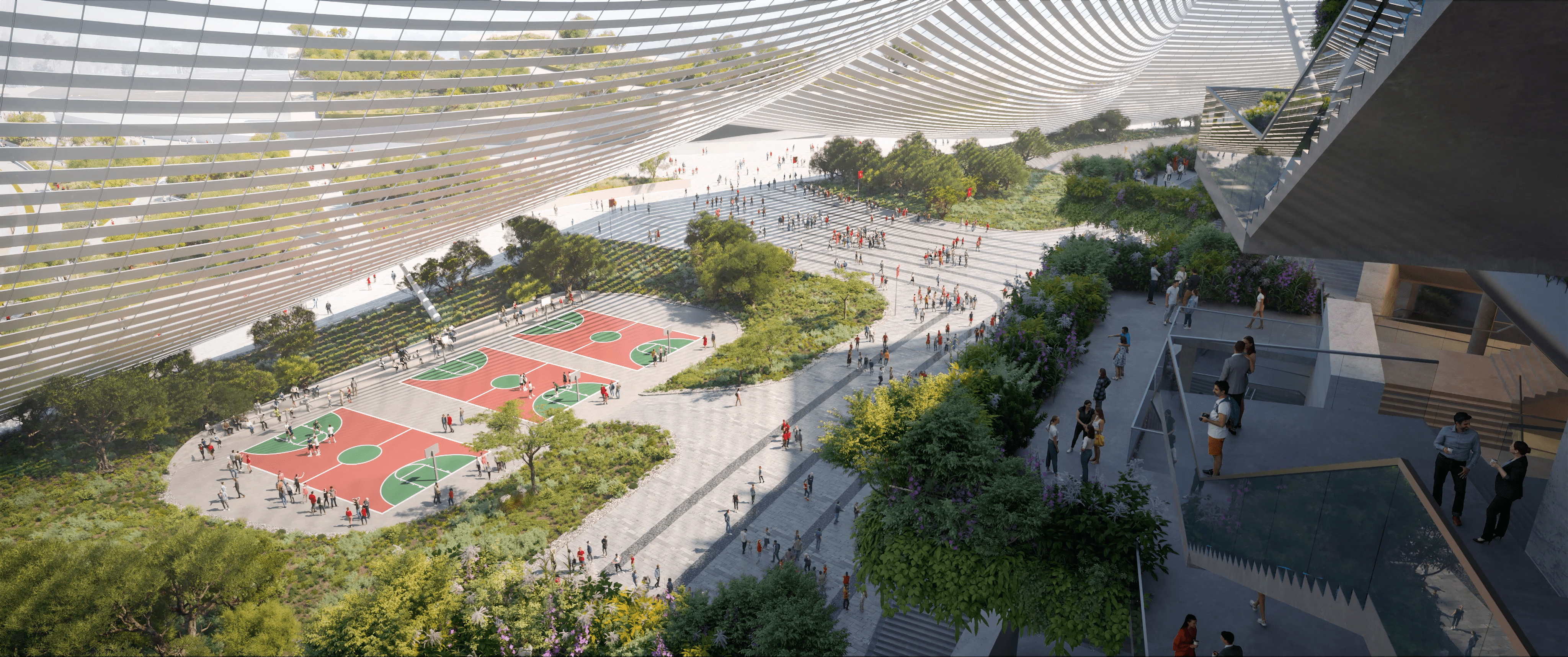 Designs of world's largest soccer stadium with distinct tented roof in ...