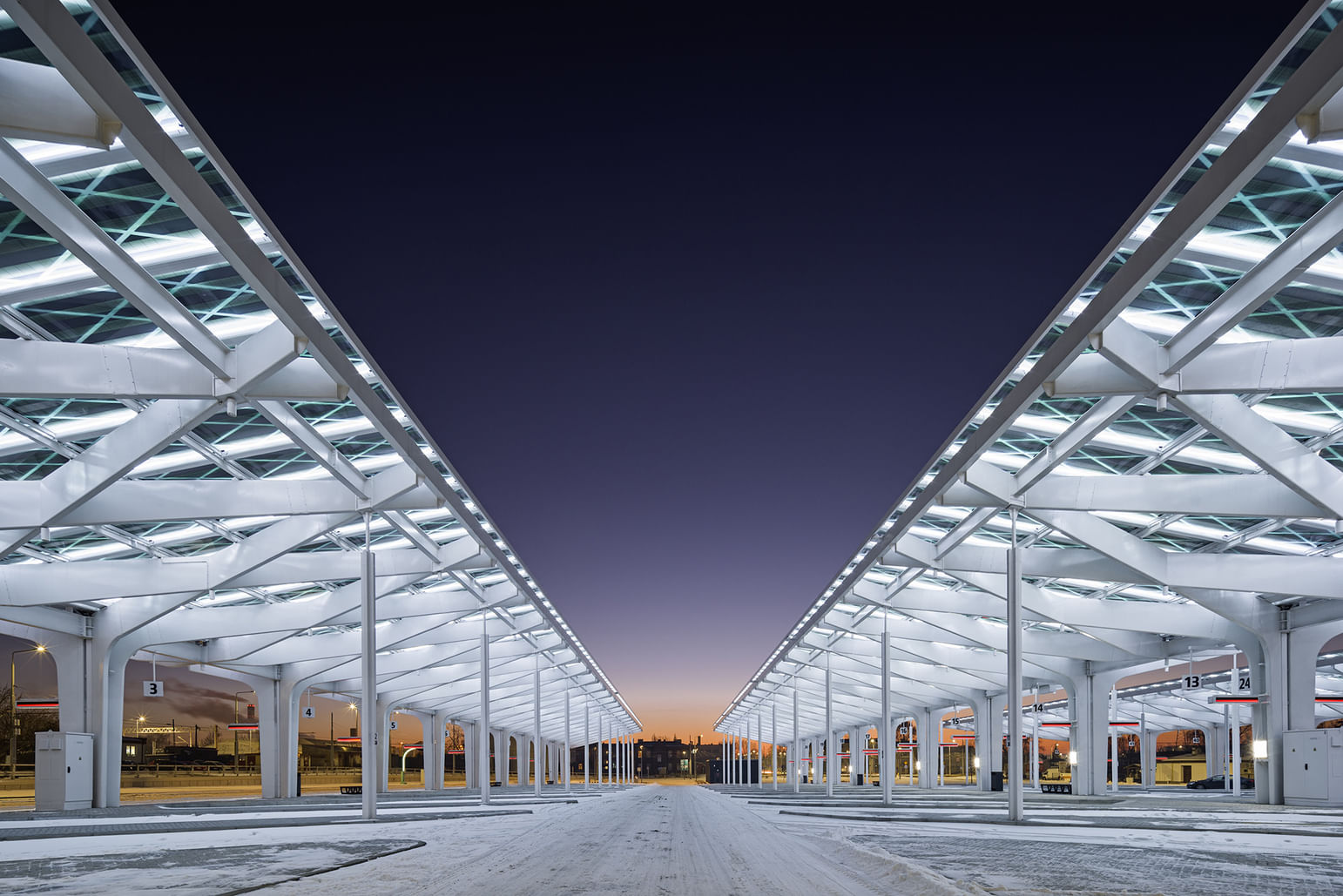 Polish transport center with tree-trunk inspired columns completed by ...