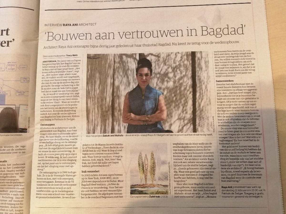 Raya Ani's interview in the Dutch Newspaper nrc.nl | RAYA ANI | Archinect