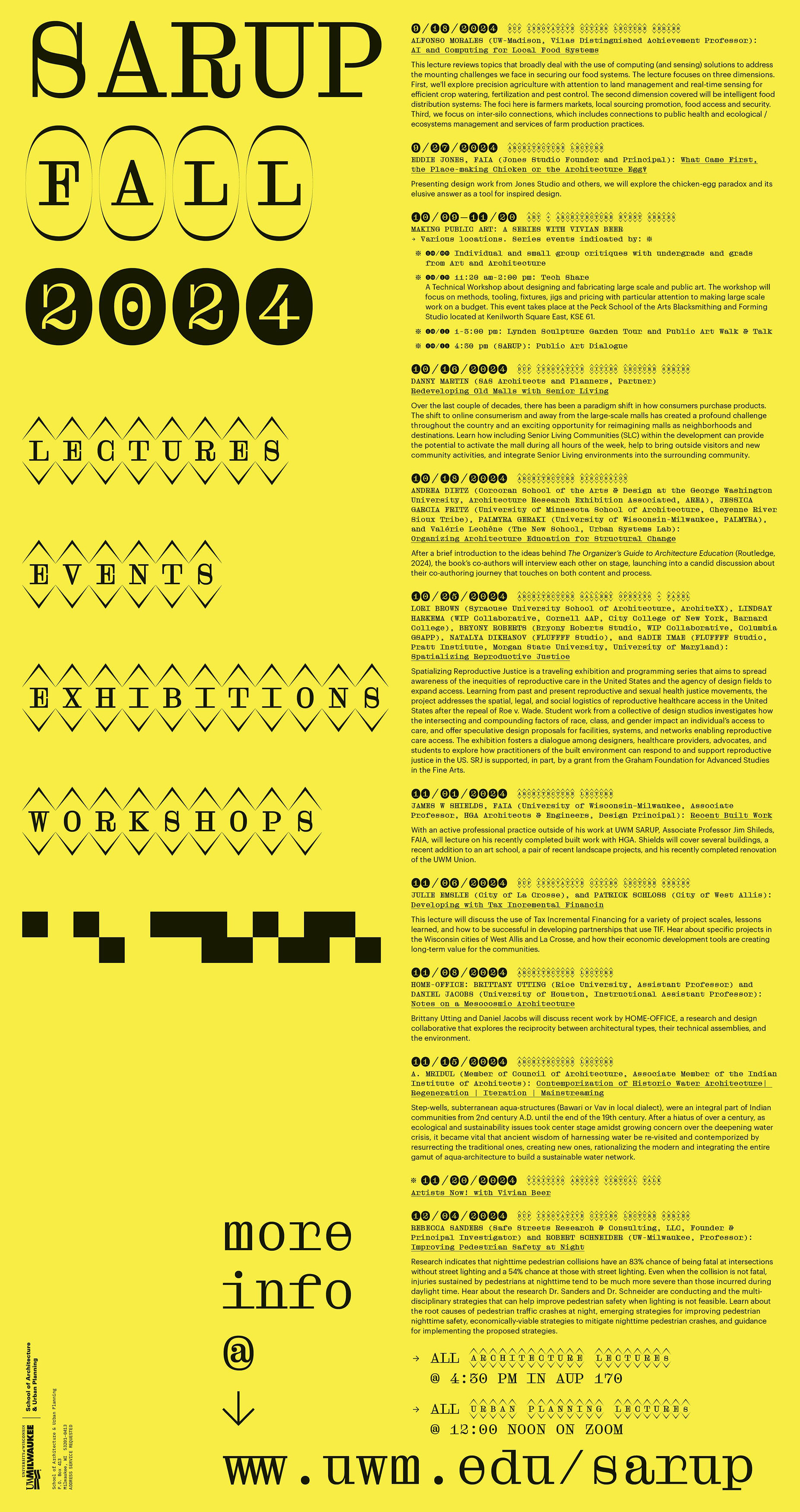 The most popular Fall '24 architecture school lecture poster designs ...