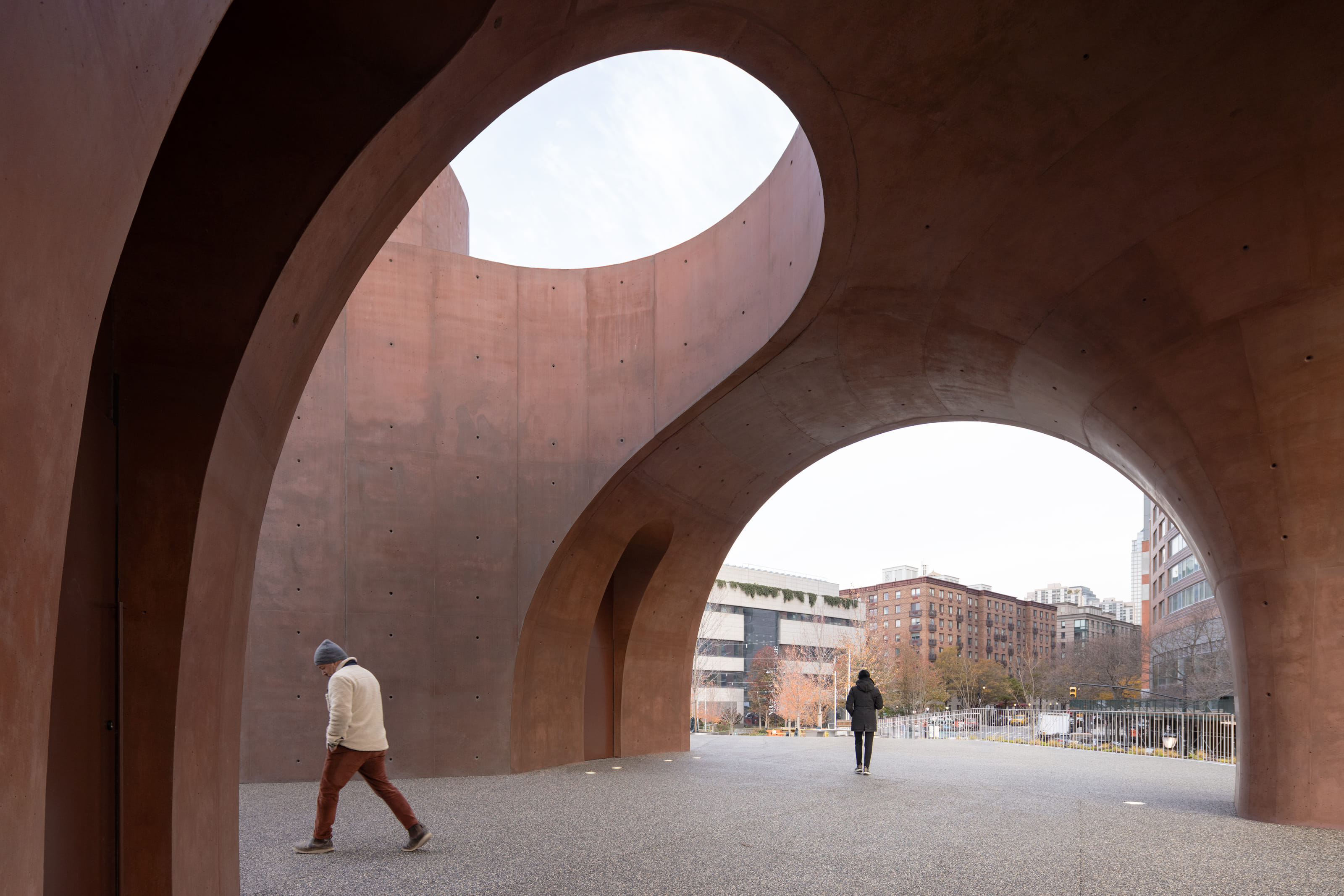 Thomas Phifer completes Manhattan park pavilion with red-tone concrete ...