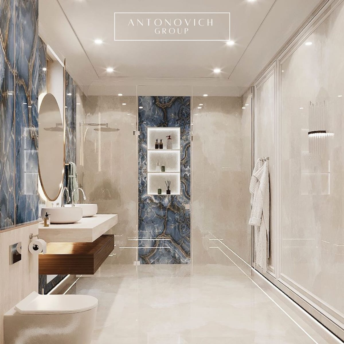 Elevating Bathing Bliss: Antonovich Group's Modern Bathroom Interior ...