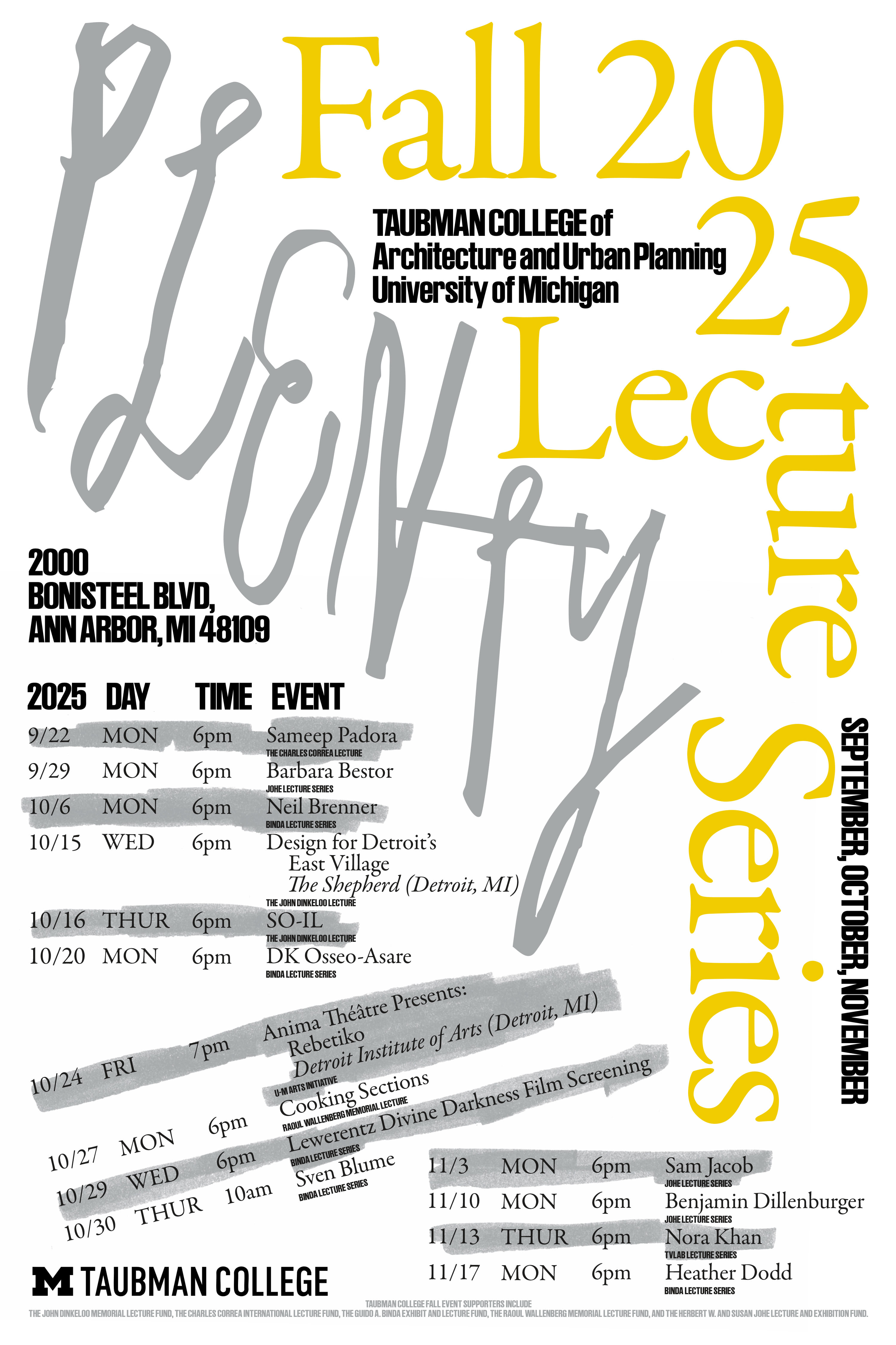 Get Lectured: University of Michigan, Fall '25 | News | Archinect