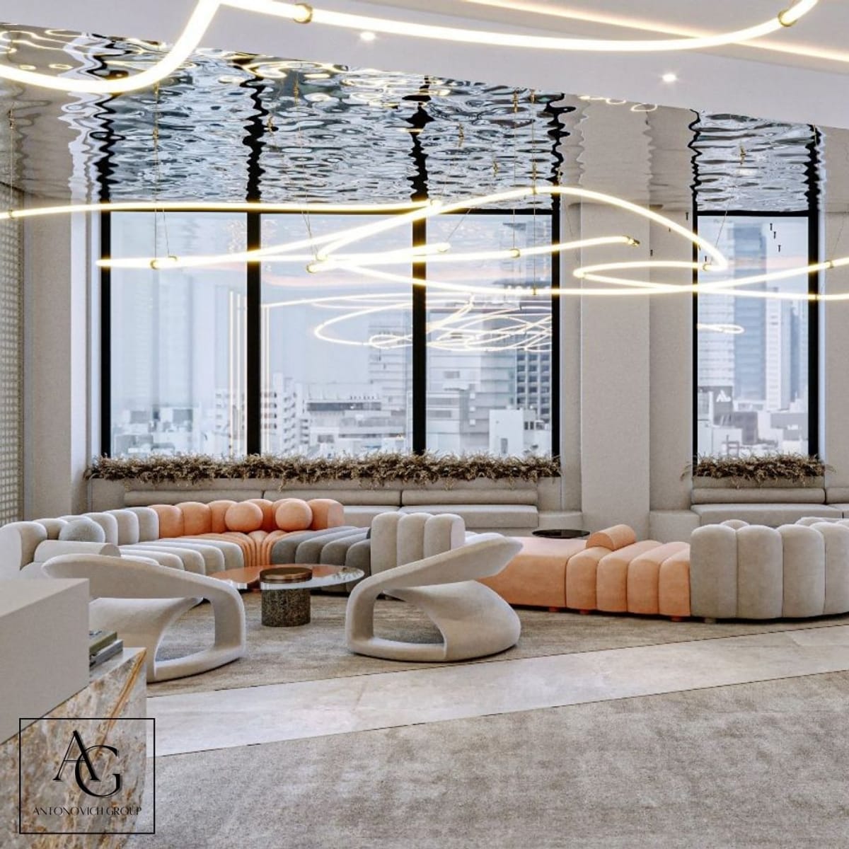 Futuristic Elegance in Office Reception Design | Luxury Antonovich ...