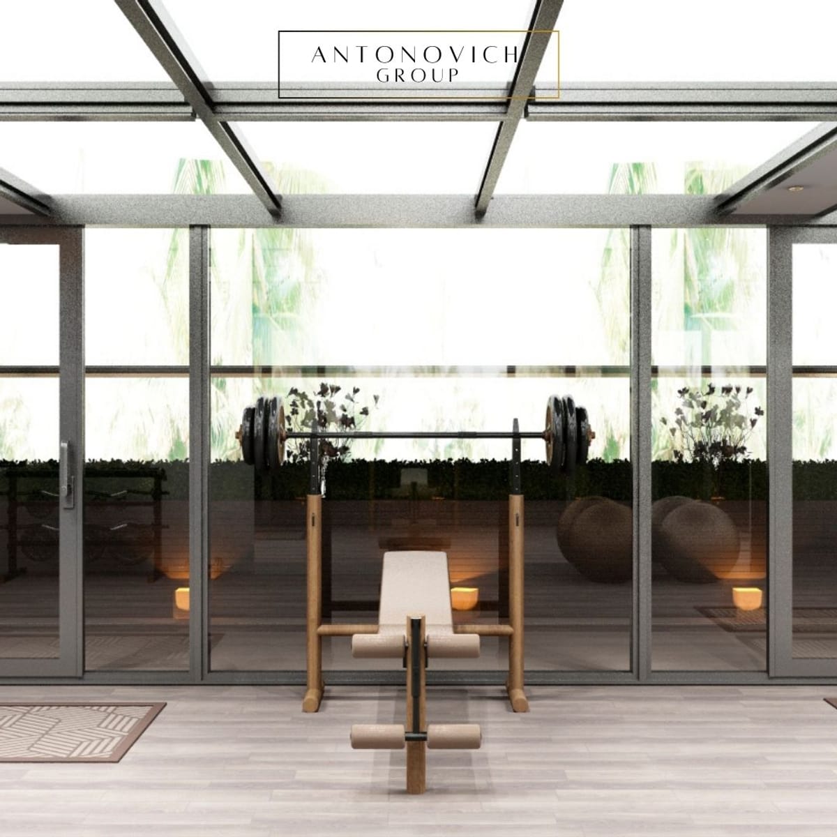 Elevating Fitness: Antonovich Group's Spacious Gym Interior Design ...