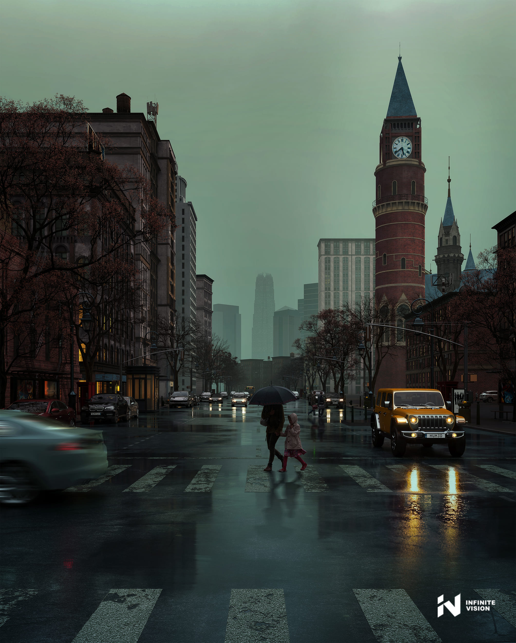 A Street Corner in the Rainy Day. | Shannon Liu | Archinect
