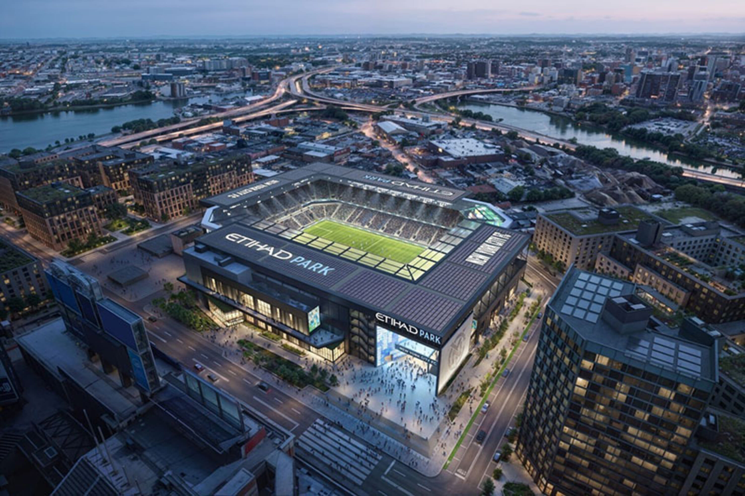 HOK begins construction of all-electric Etihad Park soccer stadium in ...