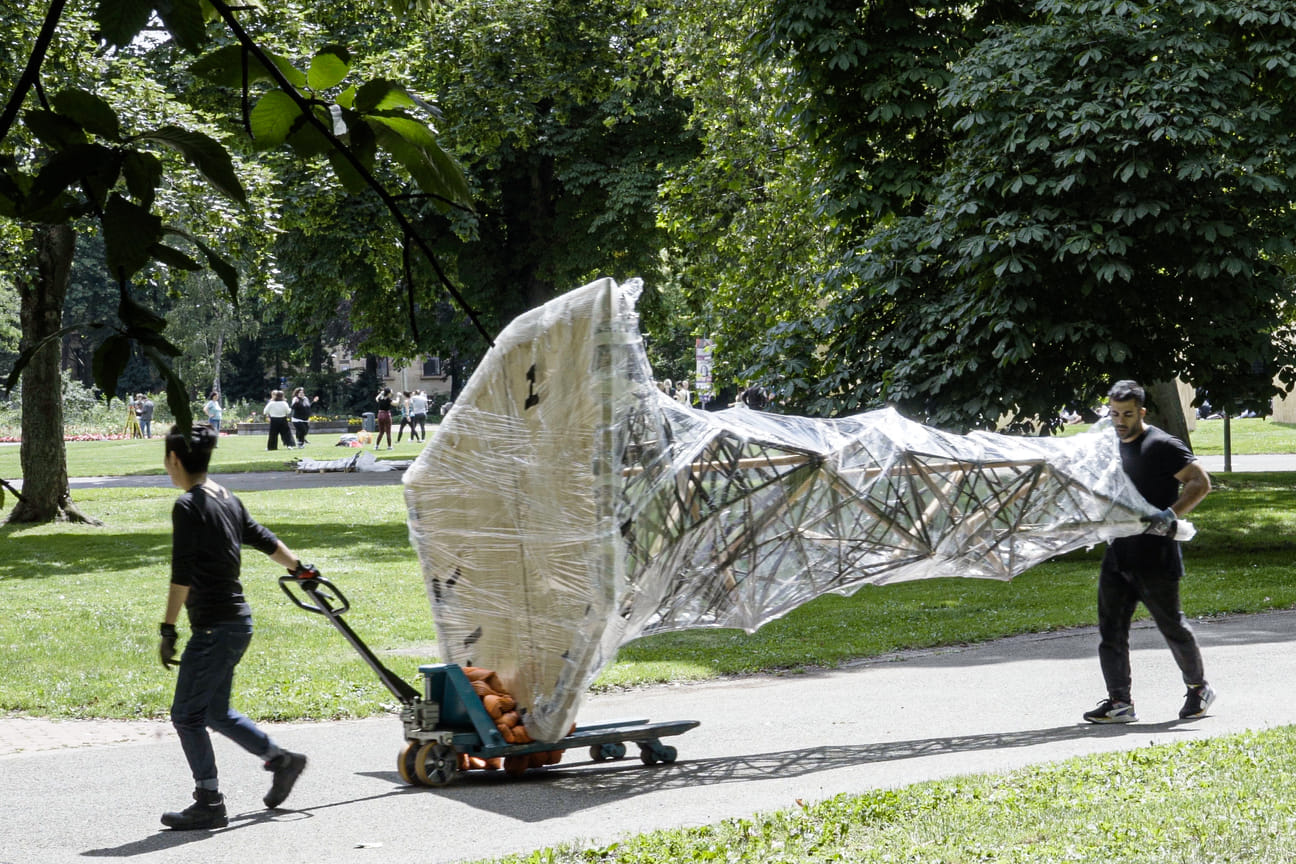 Robotic fabrication and hybrid structural systems are showcased in the ...