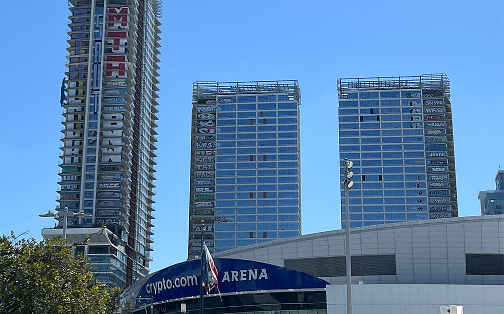 Oceanwide Plaza, LA's unfinished high-rise graffiti mecca, faces ...