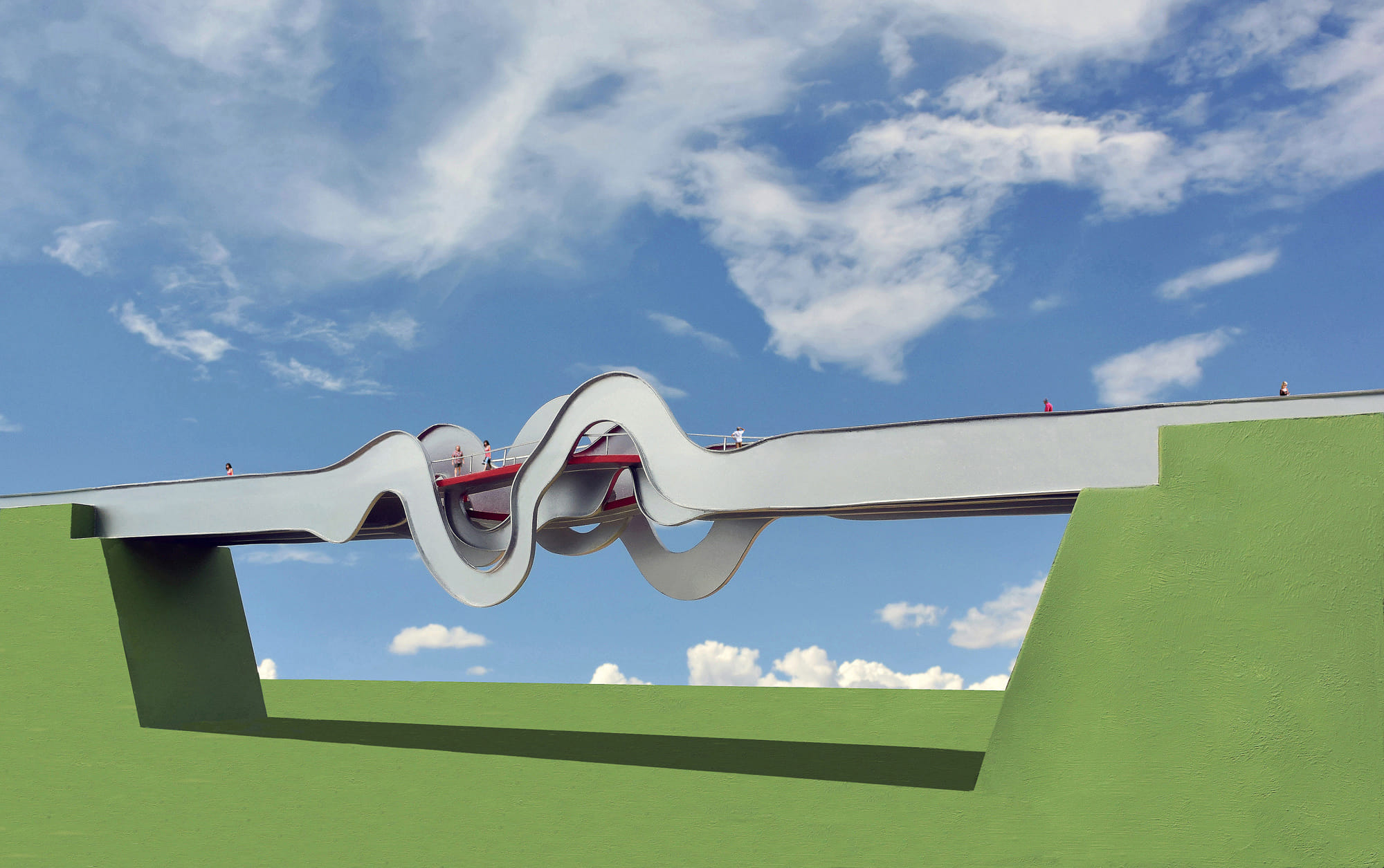 The Wave Formed Footbridge | michael jantzen | Archinect