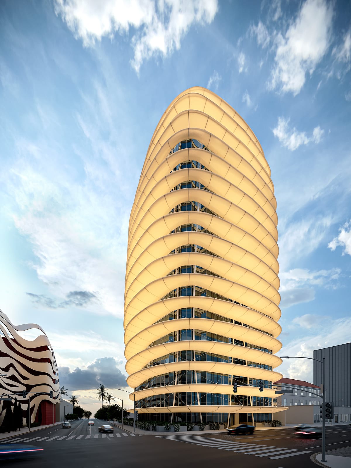 Wilshire 6100 Facade and Lobby | Mykyta Lytvynenko | Archinect