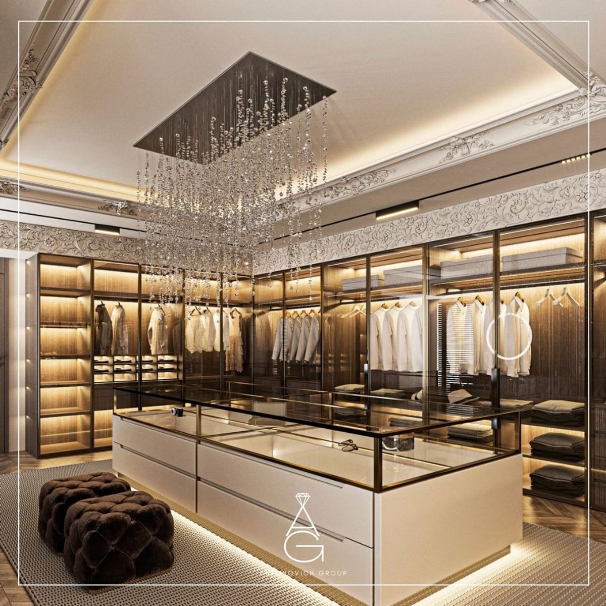 Master Dressing Room Interior Design and Joinery Solution | Luxury ...