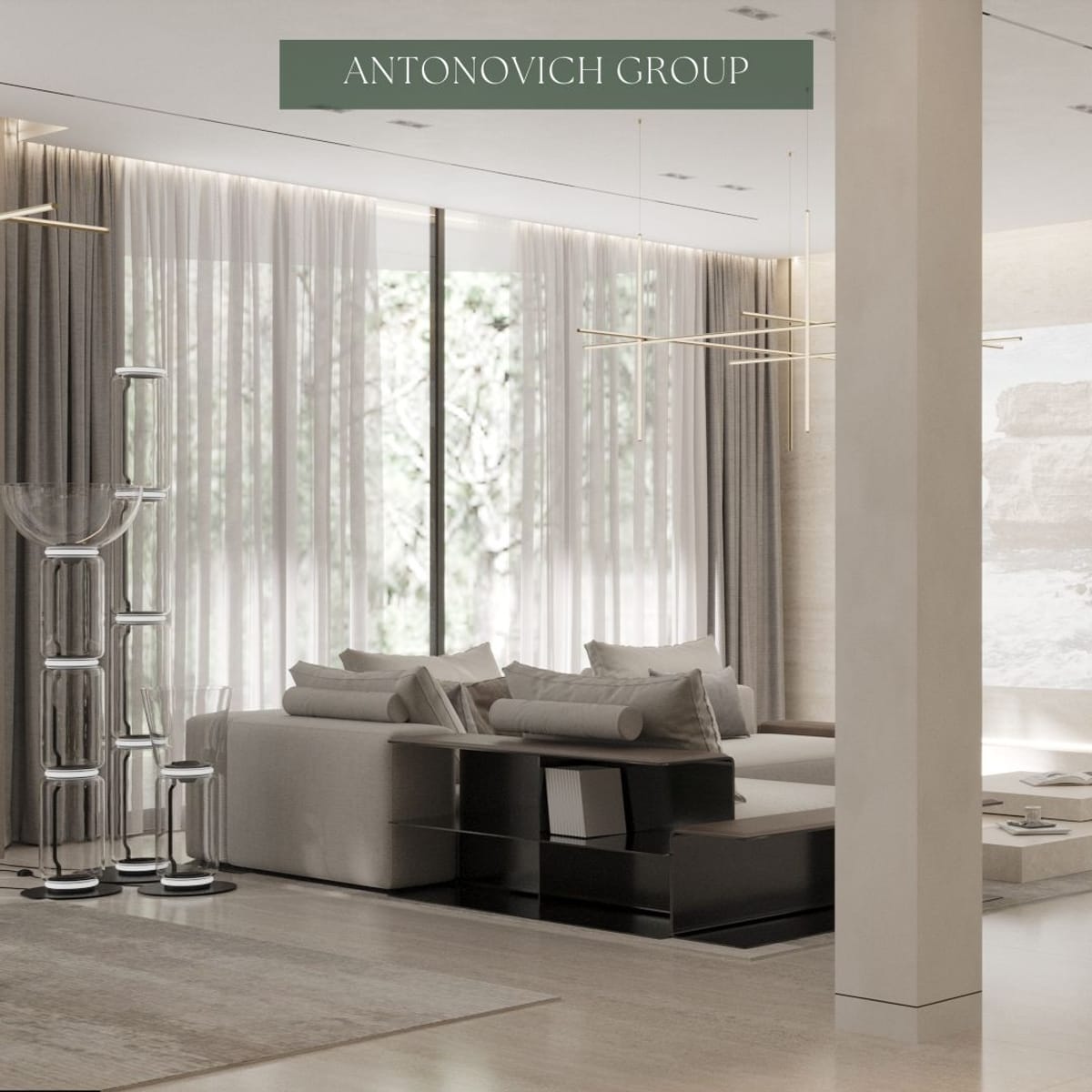 Nature-Inspired Living Room: A Modern Oasis Crafted | Luxury Antonovich ...