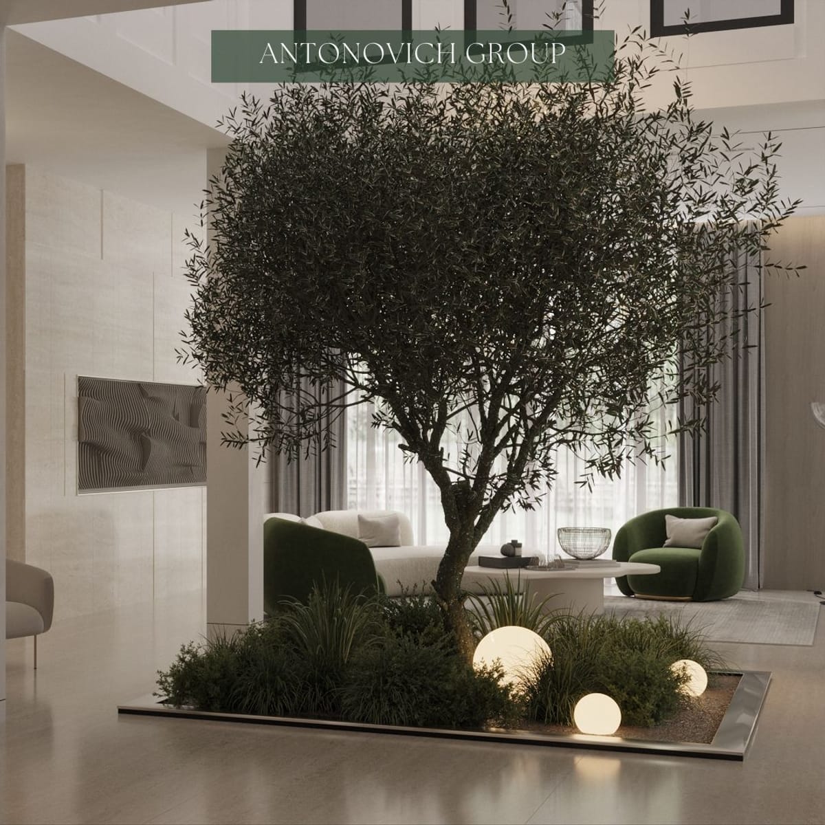 Nature-Inspired Living Room: A Modern Oasis Crafted | Luxury Antonovich ...
