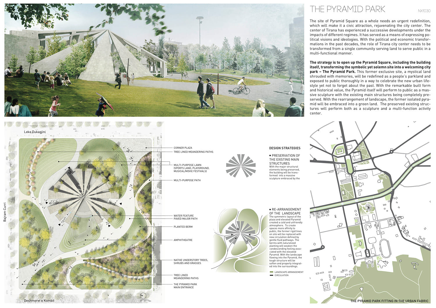 The first-prize entry in reviving Tirana's iconic Pyramid Square in Albania