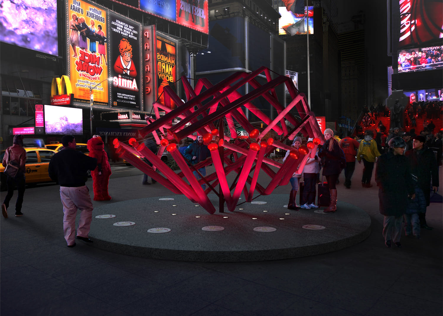Winning sculpture of 2014 Times Square Heart Design unveiled | News ...