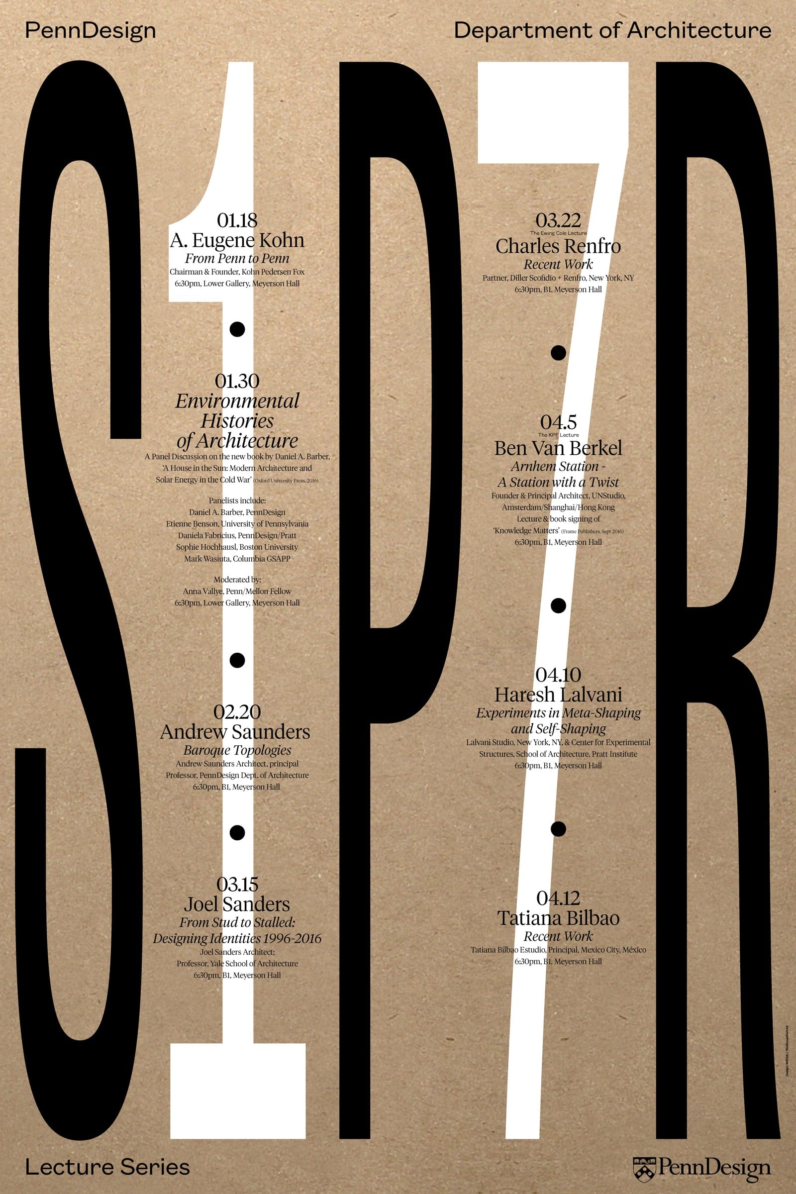 Get Lectured: PennDesign, Spring '17 | Gallery | Archinect