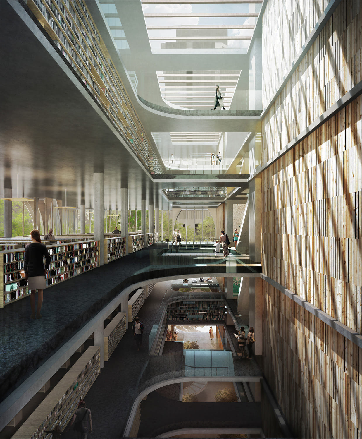 More details behind the 3rd-prize Varna Library design by spatial practice