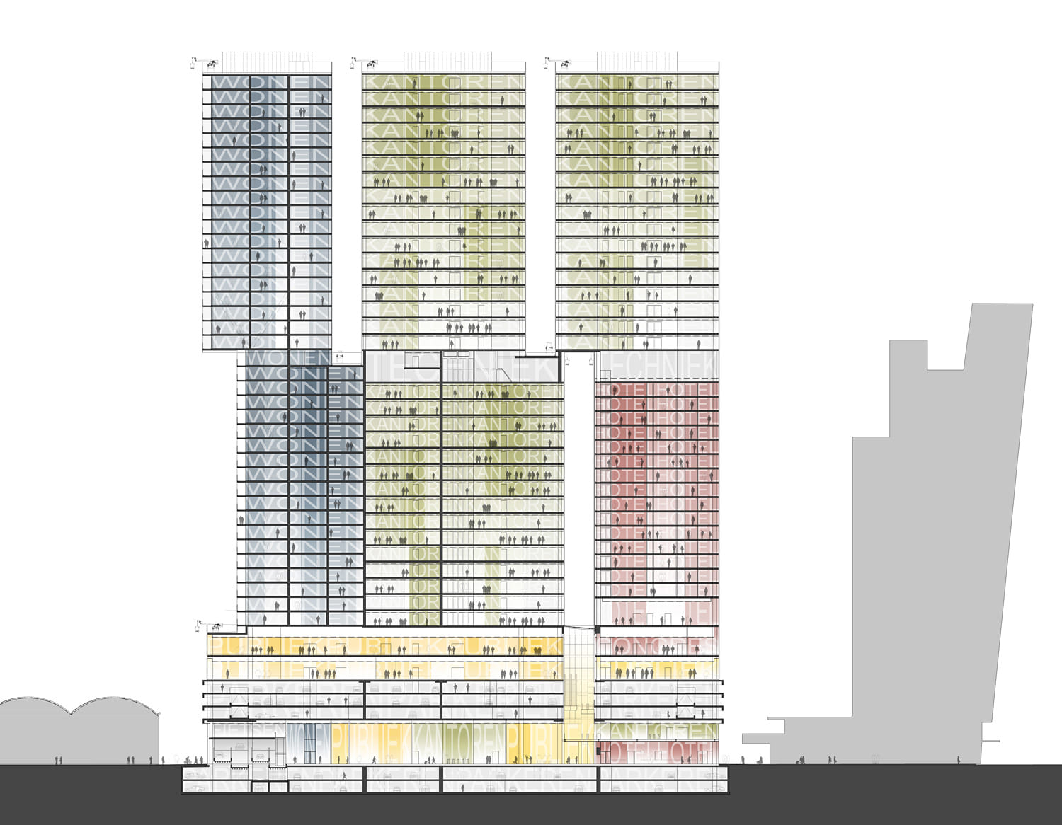 OMA completes De Rotterdam “Vertical City” Tower | Gallery | Archinect