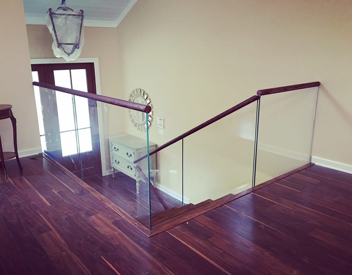 Glass Railings + Second Floor Guardrail | Bella Stairs, LLC | Archinect