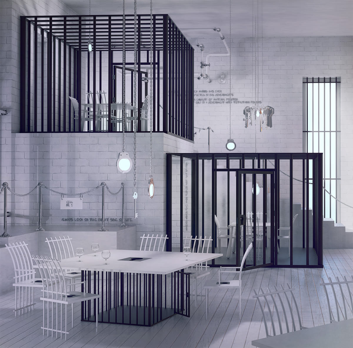 "Poczekalnia", a restaurant design inspired by prison | News | Archinect