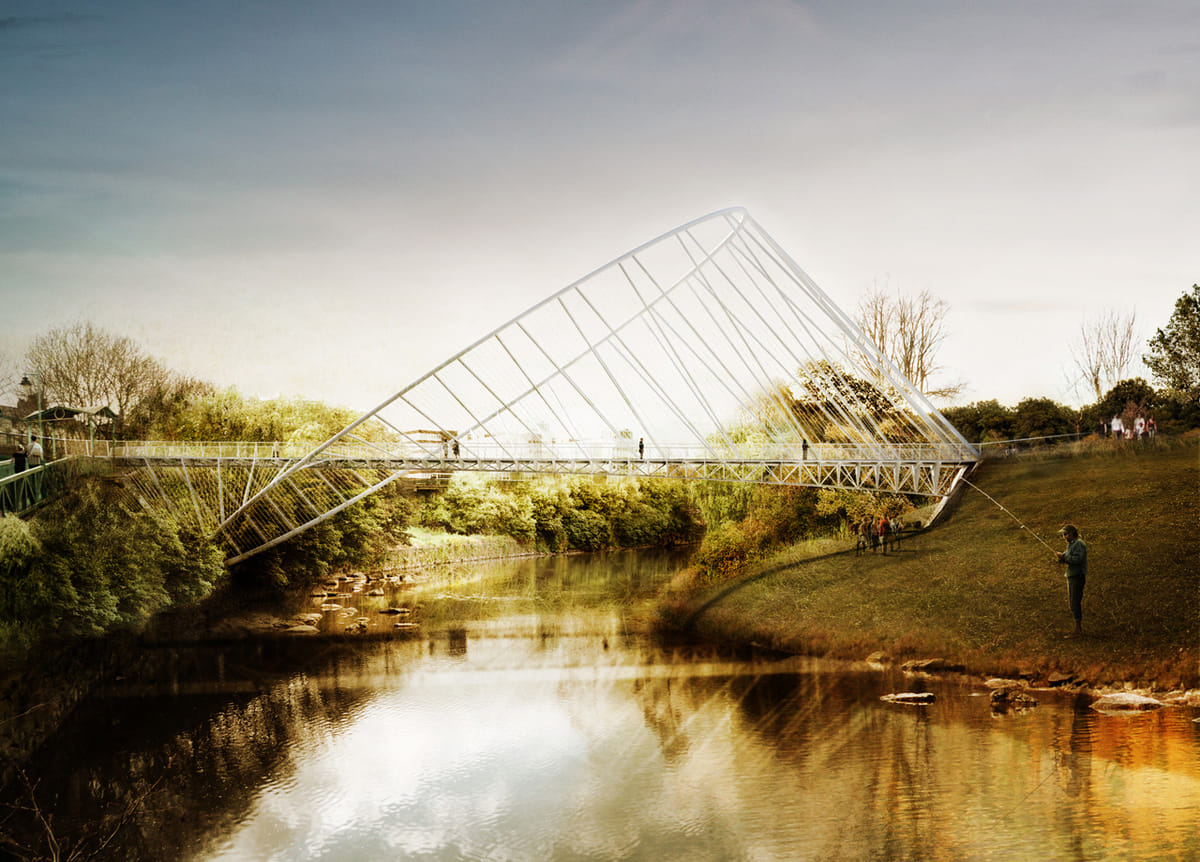 The “O” bridge proposal by Chris Precht and Alex Daxböck for Salford ...