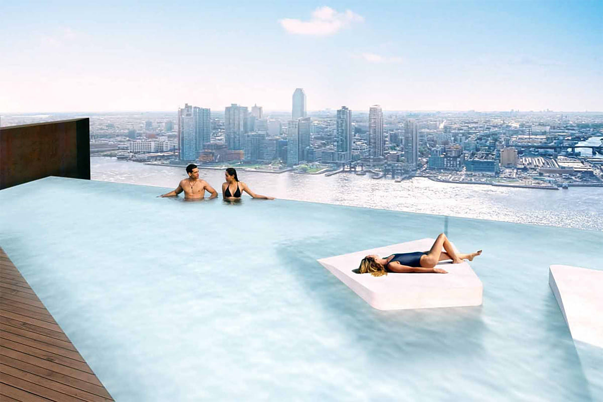 Construction of SHoP's 29th-floor skybridge pool nearing completion ...