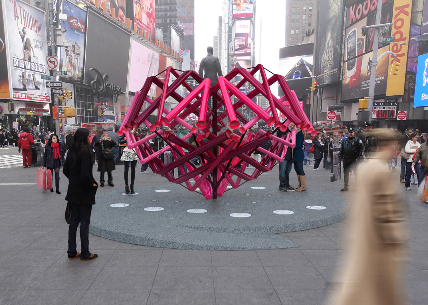 Winning sculpture of 2014 Times Square Heart Design unveiled | News ...