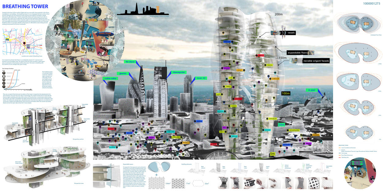 More winning projects of the London "Organic Skyscraper" competition