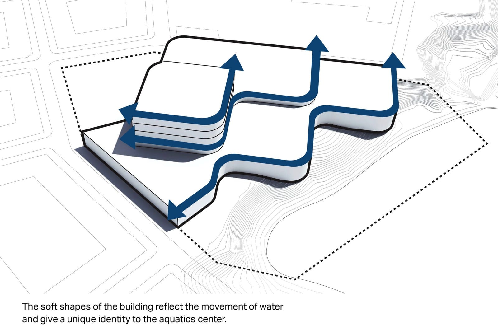 A closer look: 3XN's winning scheme for a new aquatic center in Sweden